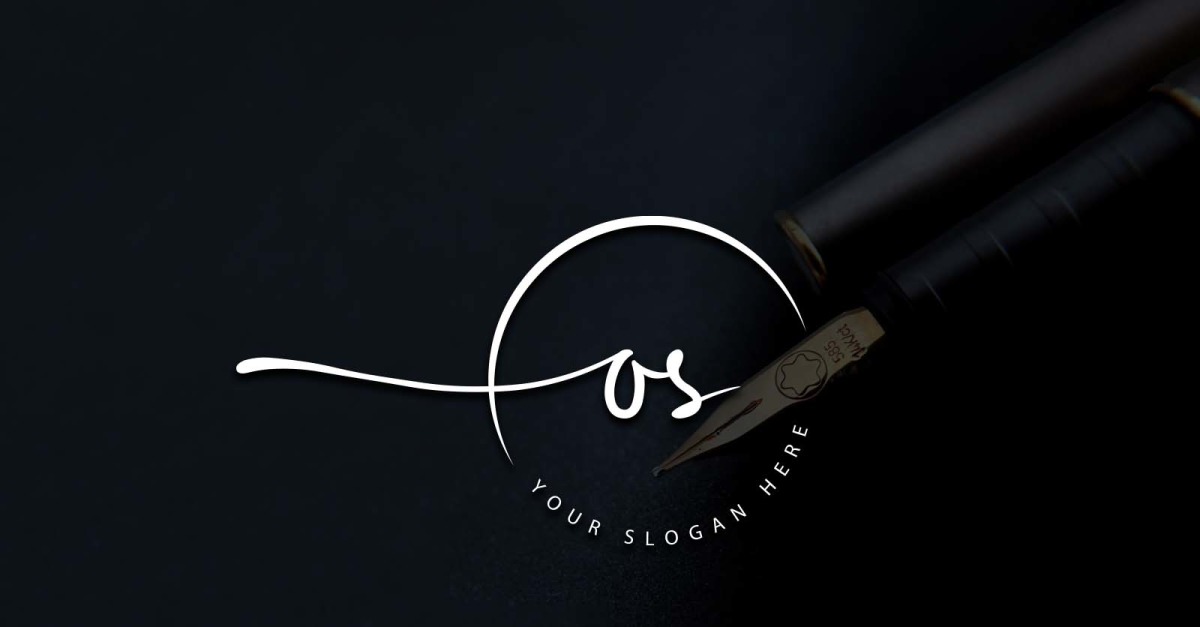 Calligraphy Studio Style OS Letter Logo Design
