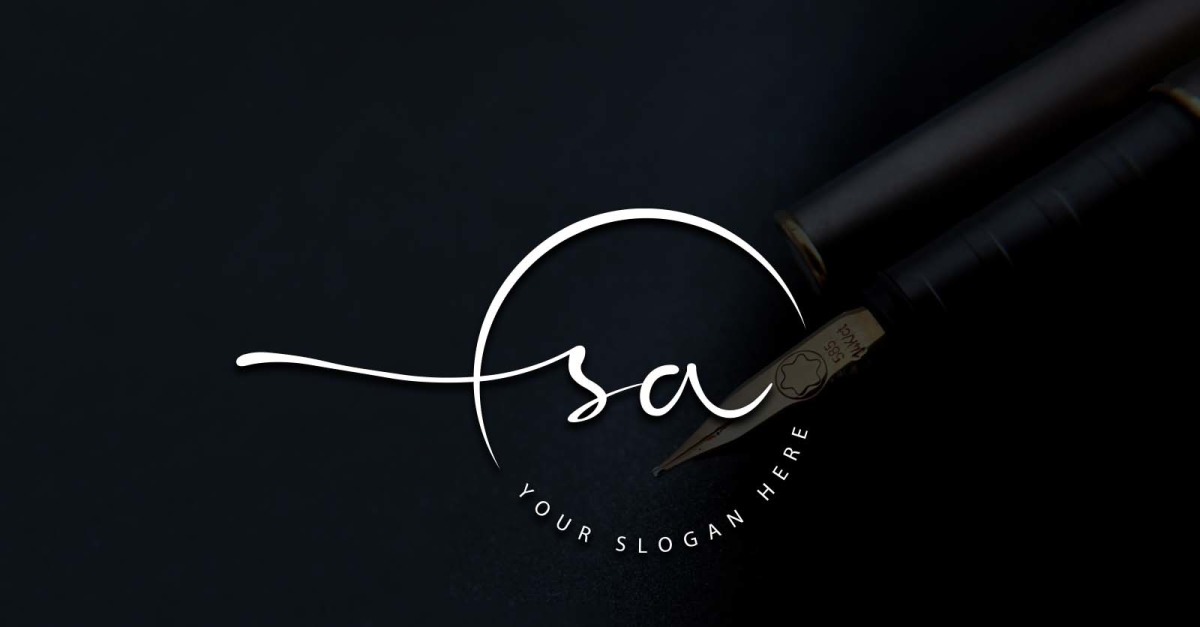 Calligraphy Studio Style SA Letter Logo Design