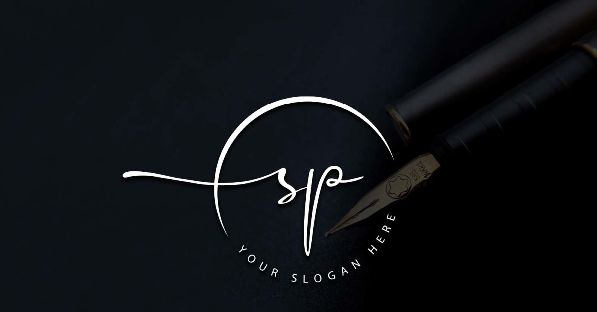 Calligraphy Studio Style SP Letter Logo Design