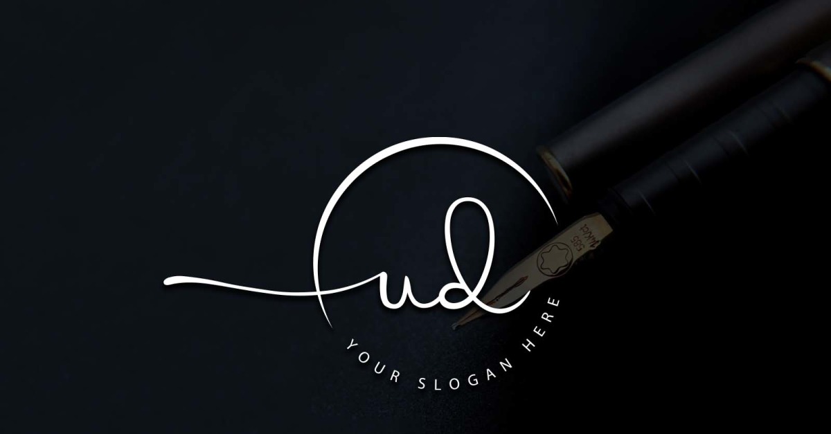 Calligraphy Studio Style UD Letter Logo Design