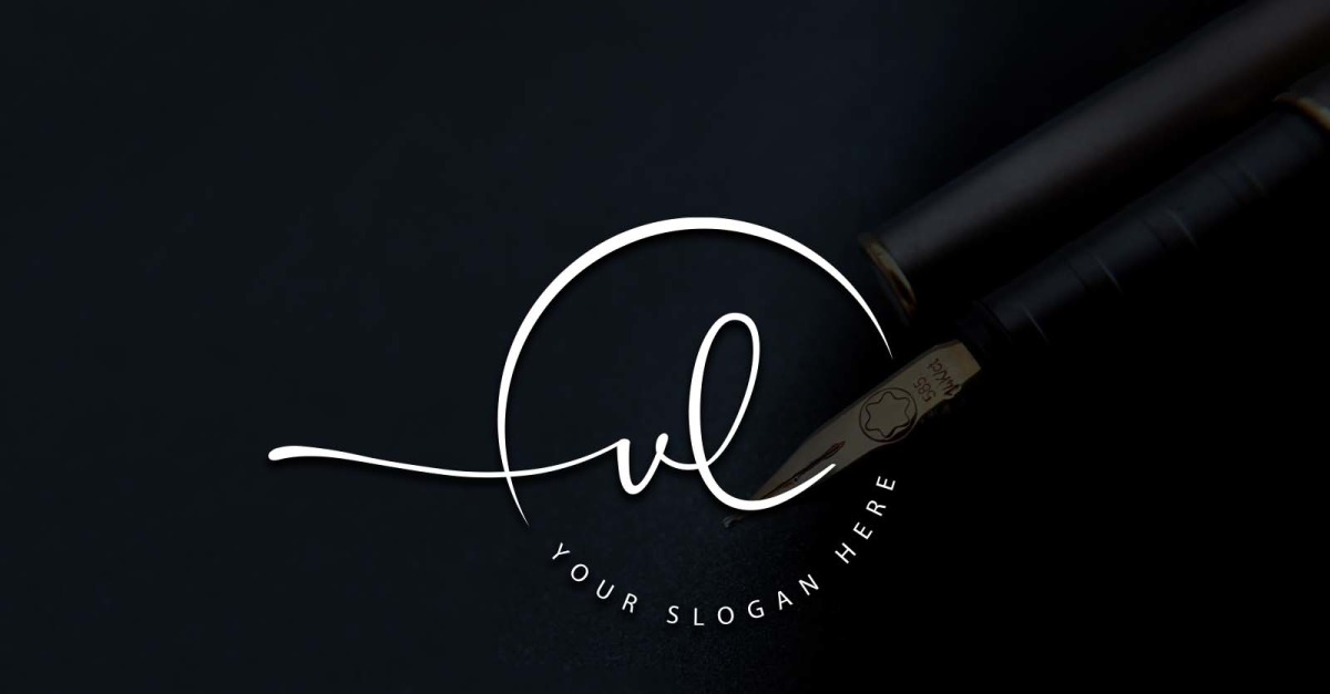 Calligraphy Studio Style VL Letter Logo Design