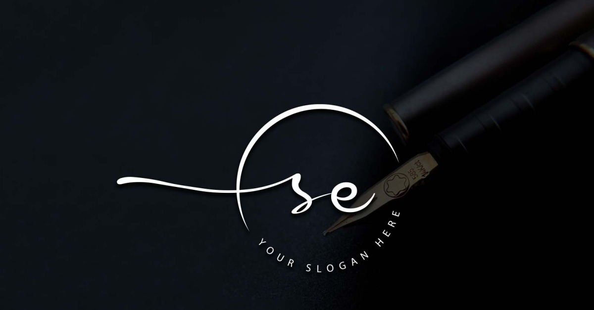 Kalligraphie-Studio-Stil SE-Letter-Logo-Design