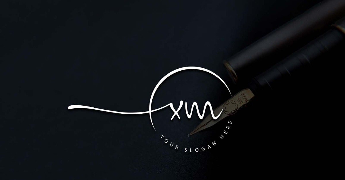 Calligraphy Studio Style XM Letter Logo Design