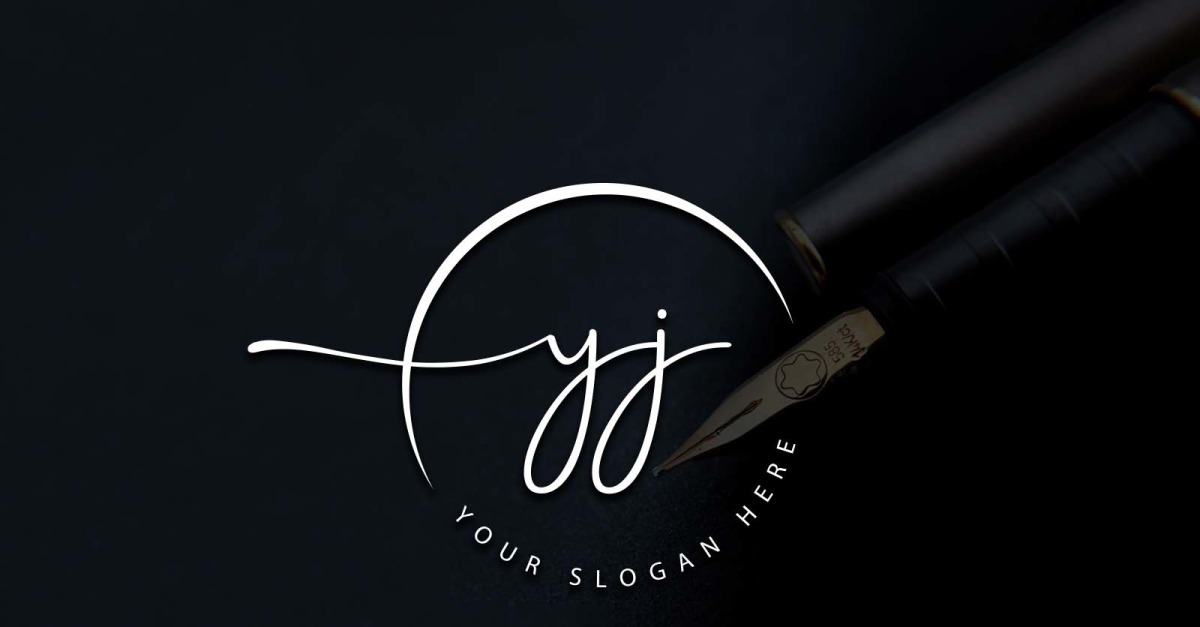 Calligraphy Studio Style YJ Letter Logo Design