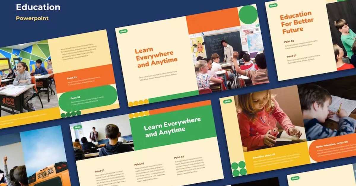 Escuela Skoia - Educación Powerpoint - TemplateMonster