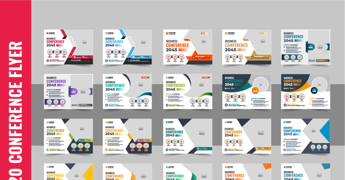 Horizontal Conference flyer or Horizontal flyer bundle