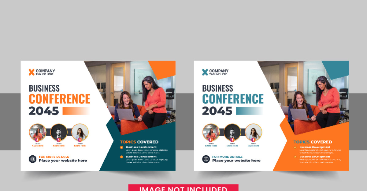 Horizontal Conference flyer or Horizontal flyer template layout