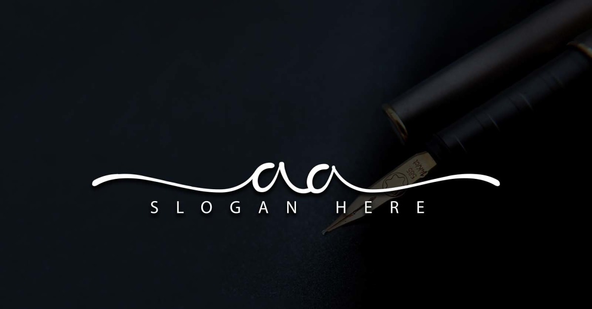 Calligraphy Studio Style AA Letter Logo Design - Brand Identity