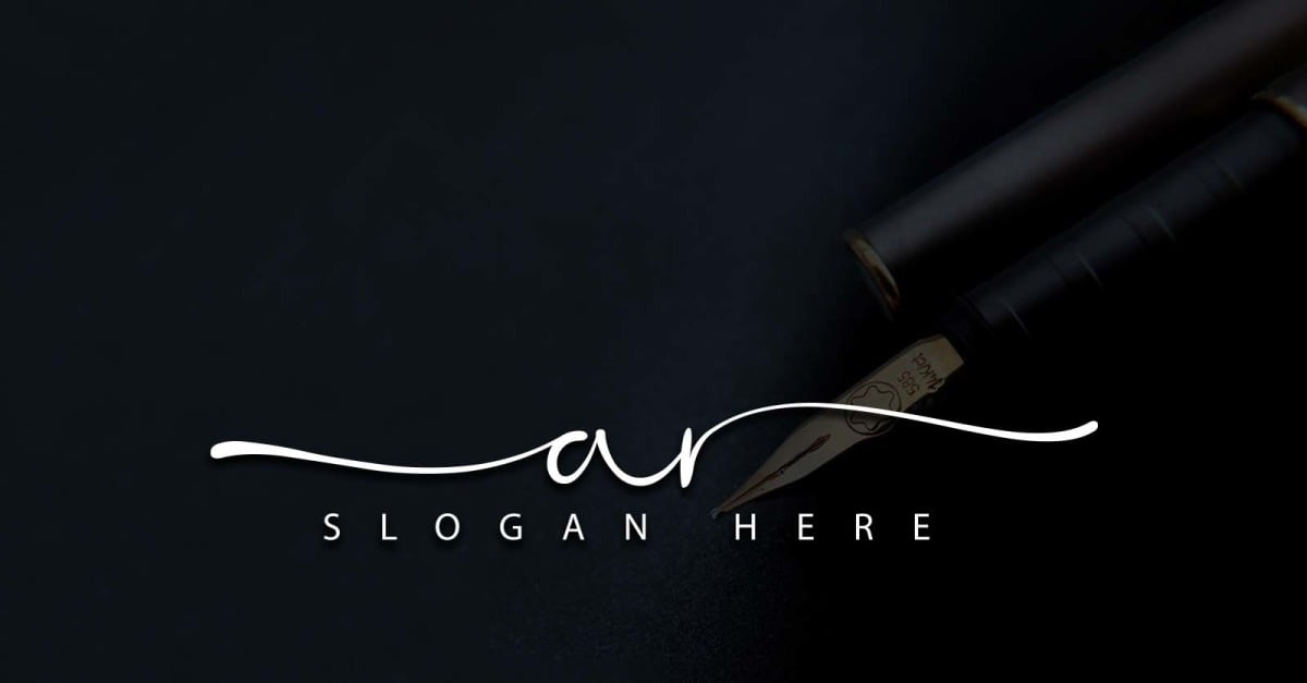 Calligraphy Studio Style AR Letter Logo Design - Brand Identity