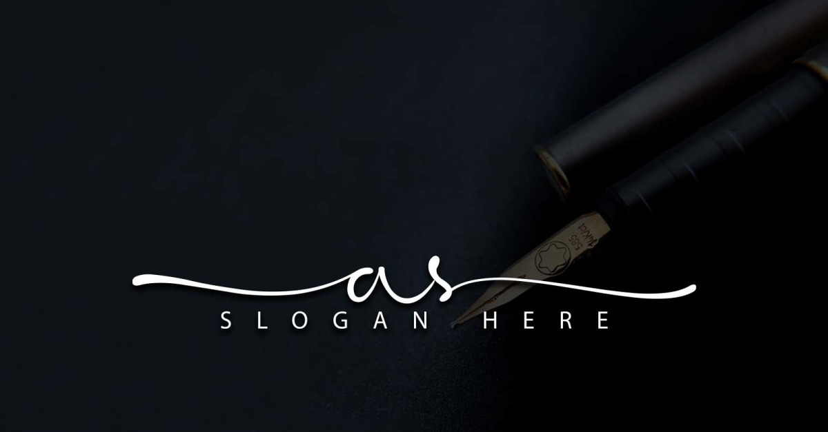 Calligraphy Studio Style AS Letter Logo Design - Brand Identity