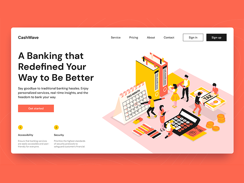 CashWave - Digital Banking Hero Section Figma Template