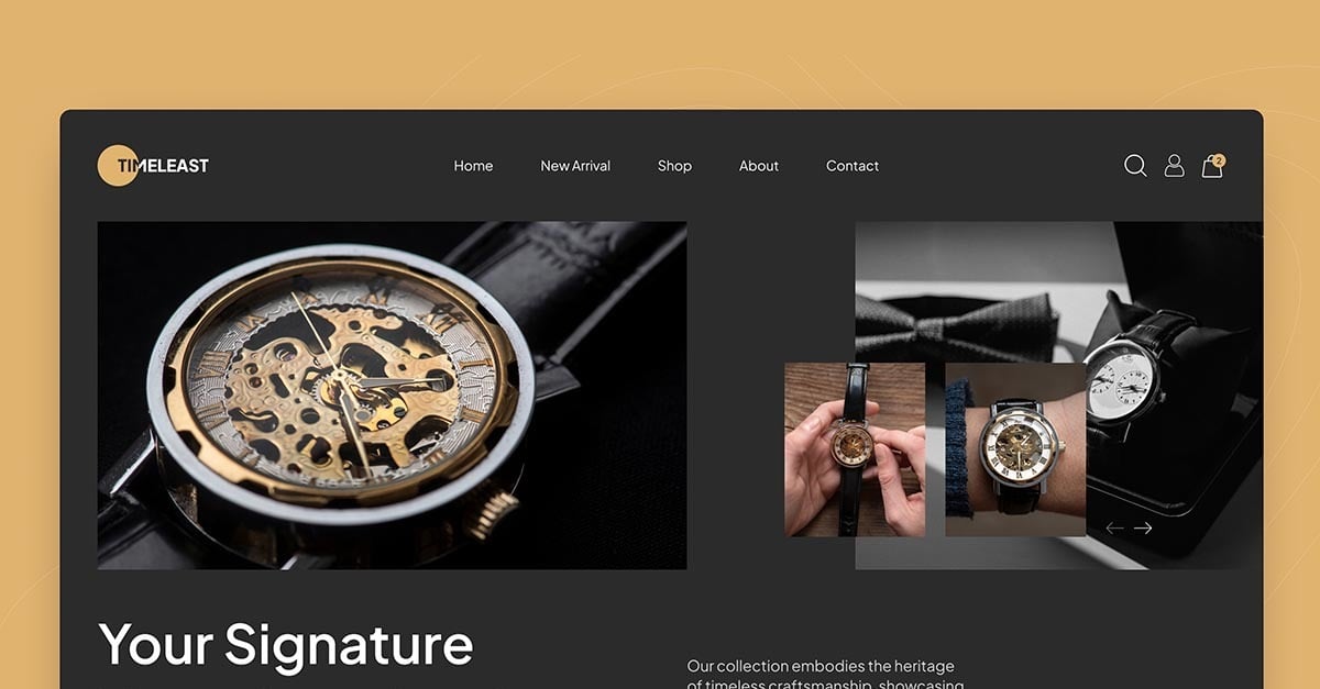 Timeleast - Classic Watch Hero Section Figma Template
