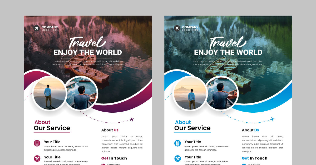 Travel flyer design template and travel agency flyer template design ...