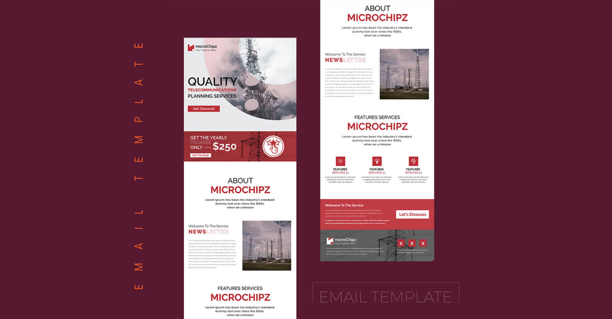 Design de modelo de boletim informativo por e-mail