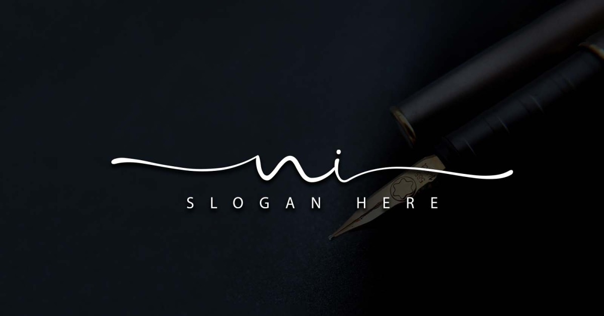 Design de logotipo de letra NI de fotografia criativa