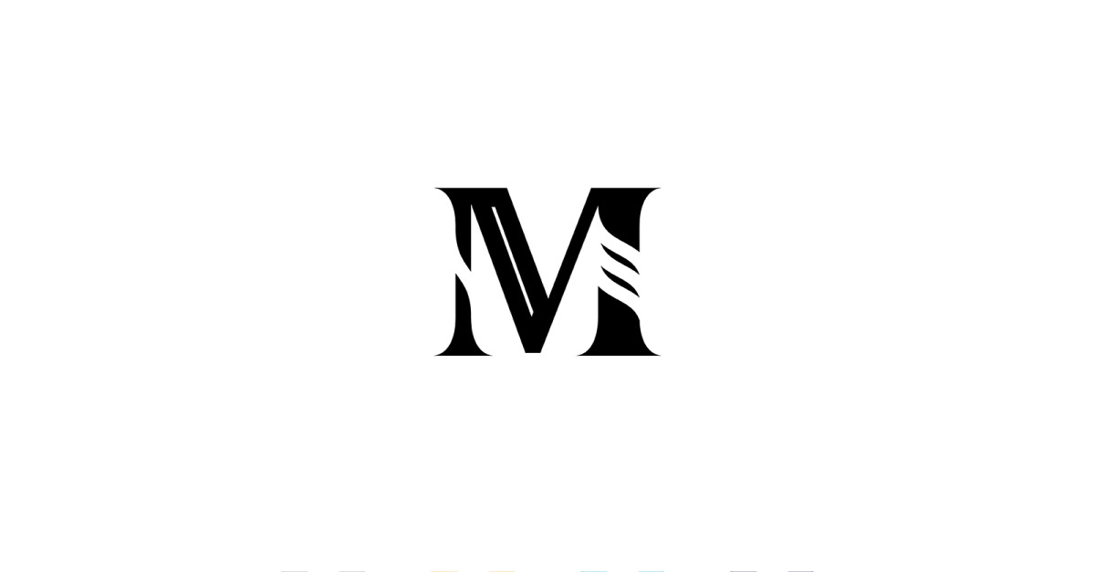 M letter logo concept black #361966 - TemplateMonster