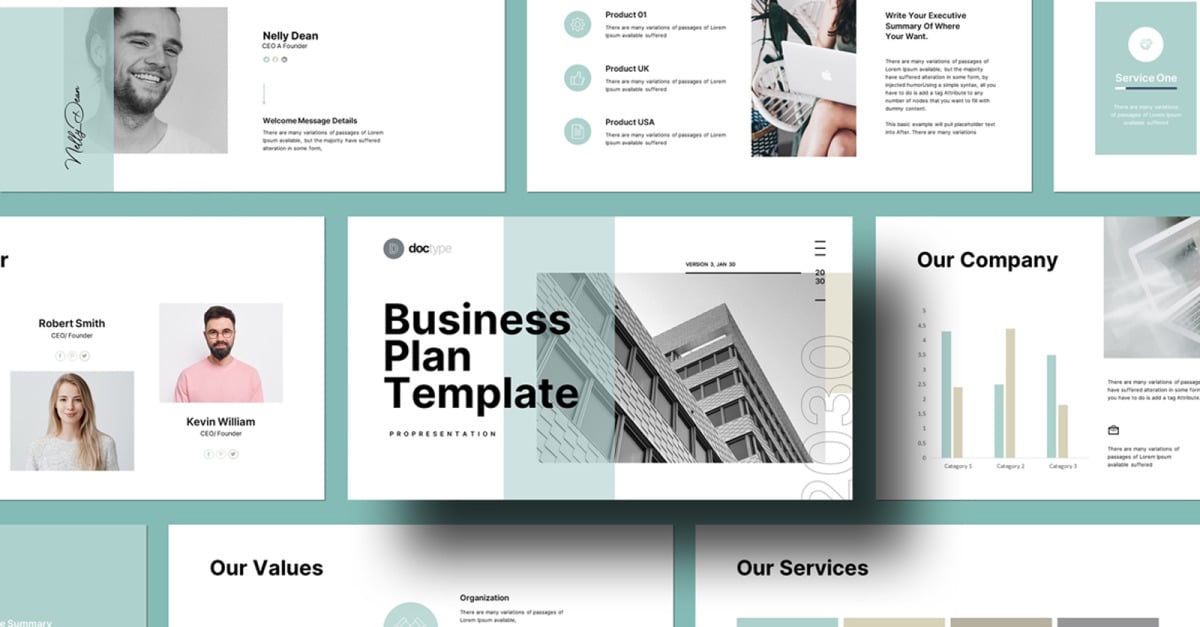 Business Layout Presentation Template - TemplateMonster