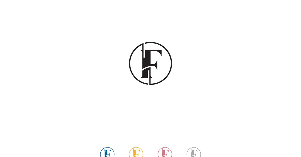 F logo design, f circle logo template - TemplateMonster