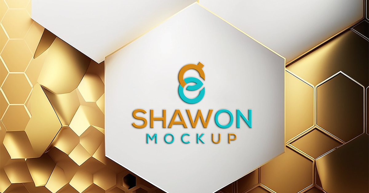 Logo Mockup on Polygon Frame #362328 - TemplateMonster