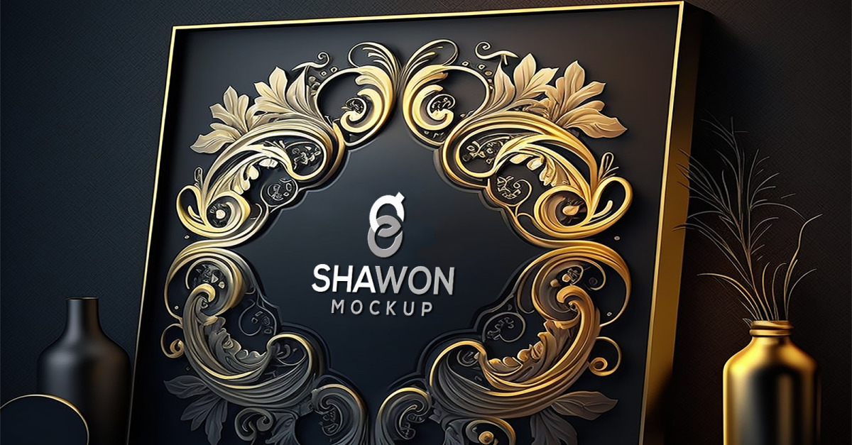 Luxury Frame Logo Mockup Template #362322 - TemplateMonster