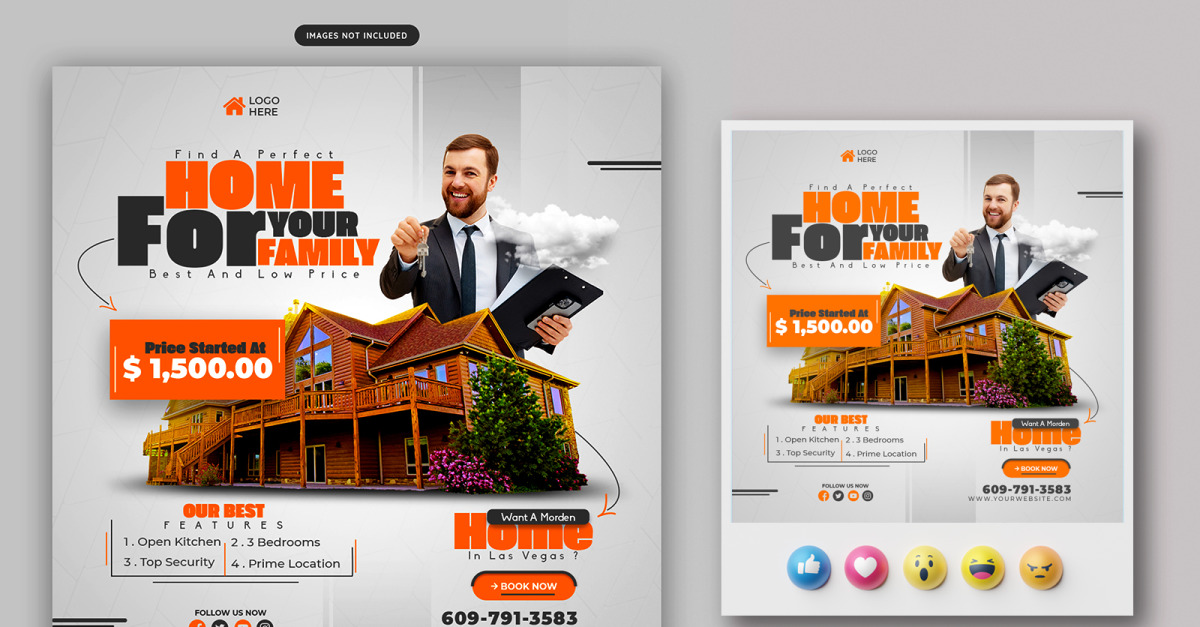 Real Estate House Property Social Media Post Template