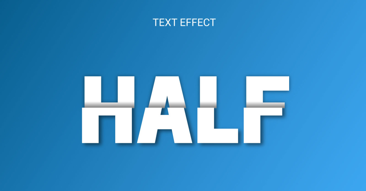 Half 3D Vector Eps Text Effect Template Design