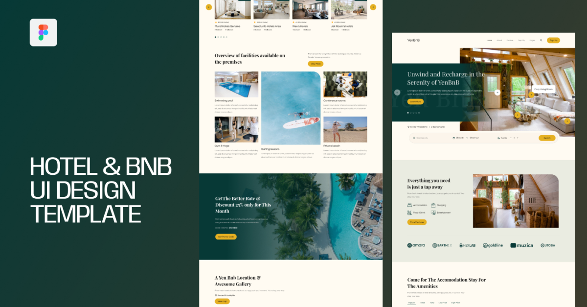 Hotel & BnB UI Design Template #362417 - TemplateMonster