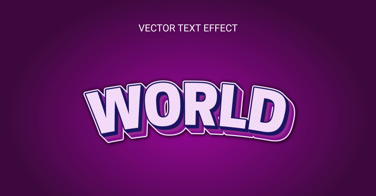 World 3D Editable Vector Eps Text Effect Template