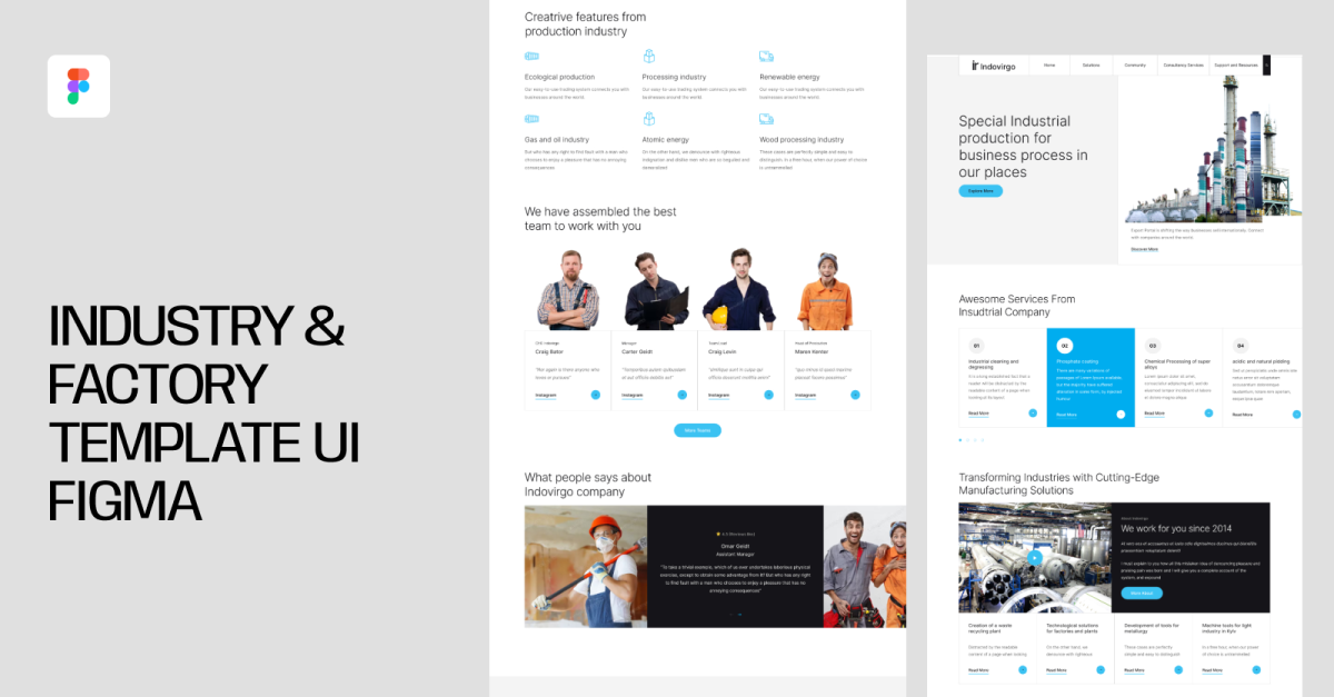 Industry & Factory Template UI Figma - TemplateMonster