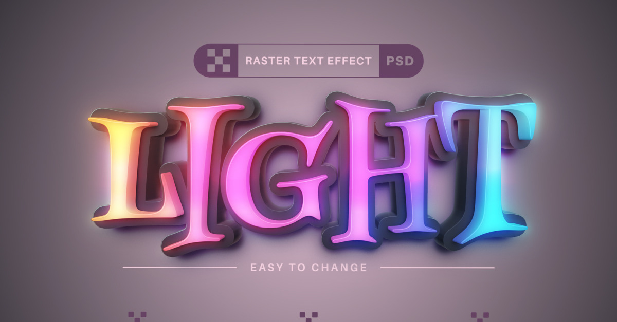 Neon Light - Editable Text Effect, Font Style