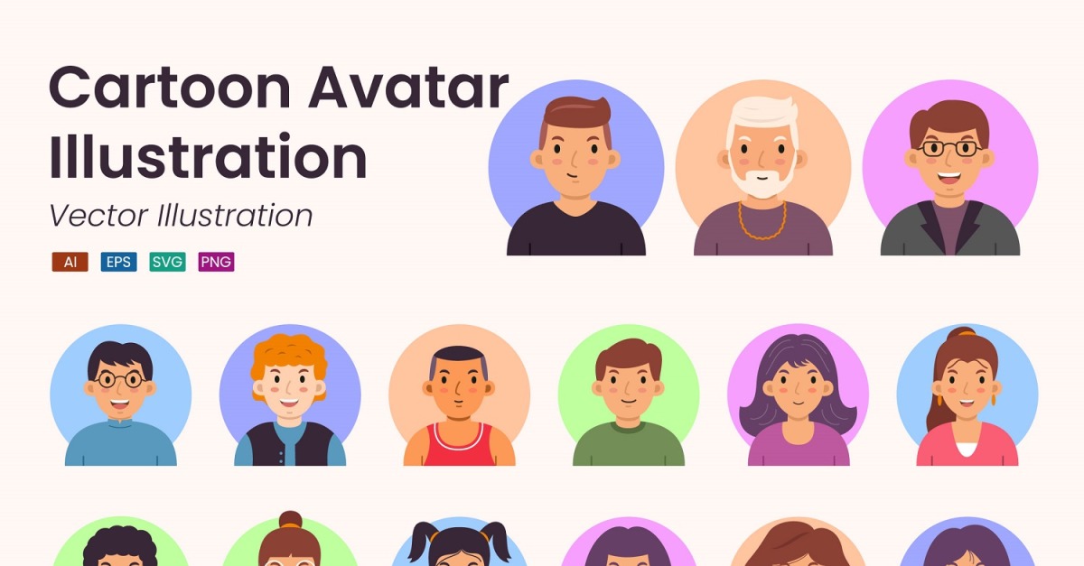 Cartoon Avatar Illustration Set #362623 - TemplateMonster