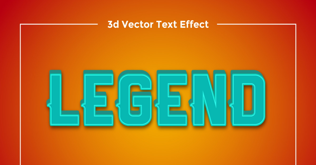 Legend High quality Fully Editable 3D Text effect EPS Vector
