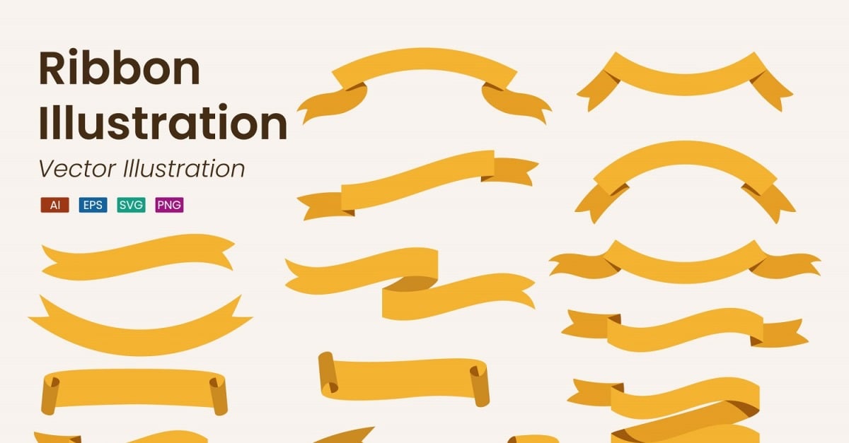 Ribbon Vector Illustration Set #362636 - TemplateMonster