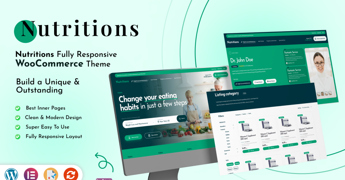 Nutriciones - Tema de WordPress para asesoramiento nutricional