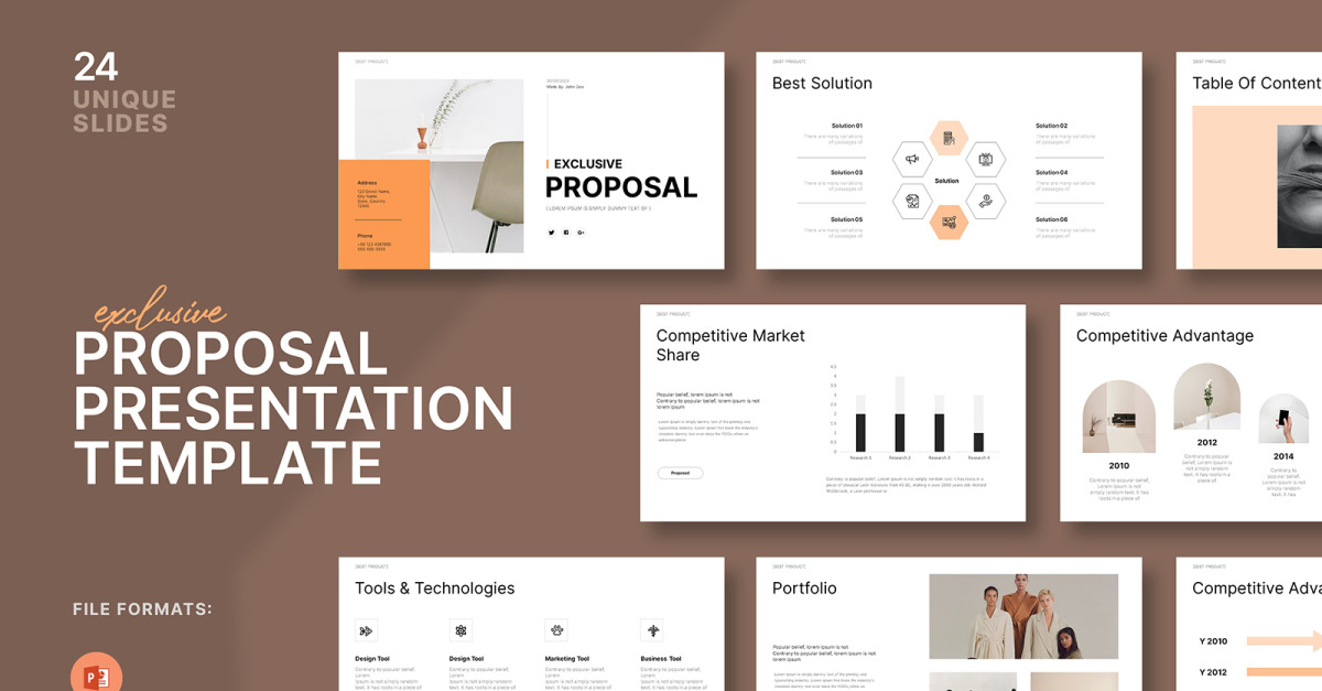 Layout di presentazione Powerpoint della proposta commerciale