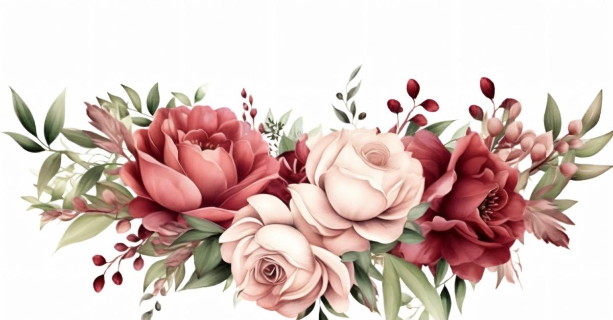 Watercolor floral wreath Background 284 - TemplateMonster