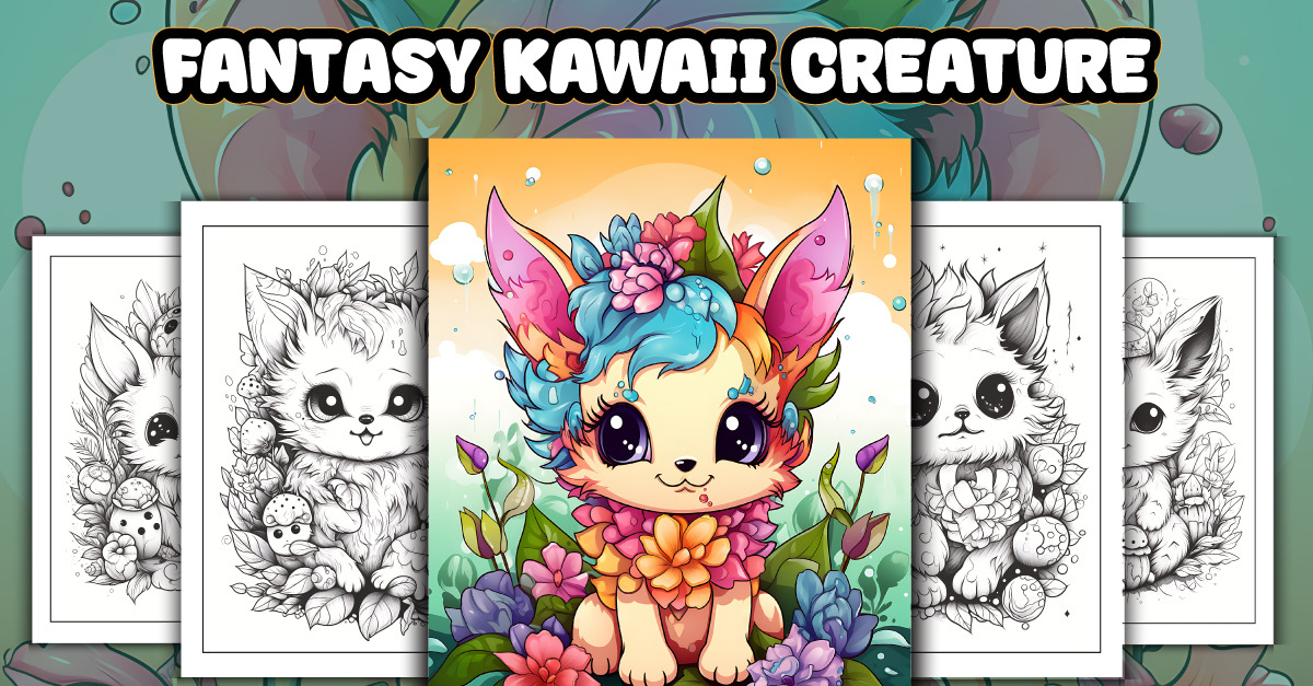 Livre de coloriage de créatures fantastiques Kawaii