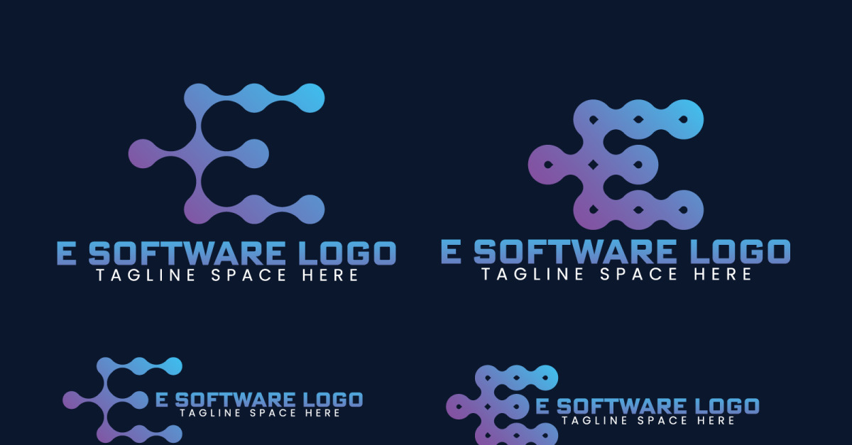 Logotipo do software E Modelo de logotipo de marca