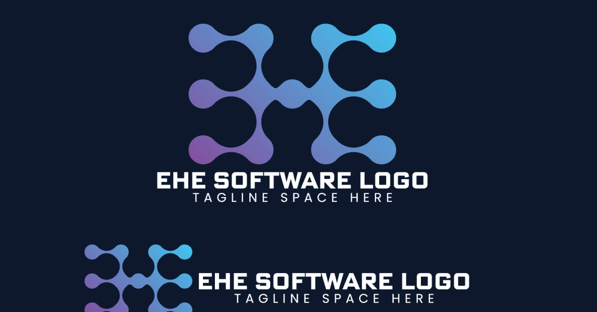 Plantilla de logotipo de marca del logotipo del software EHE
