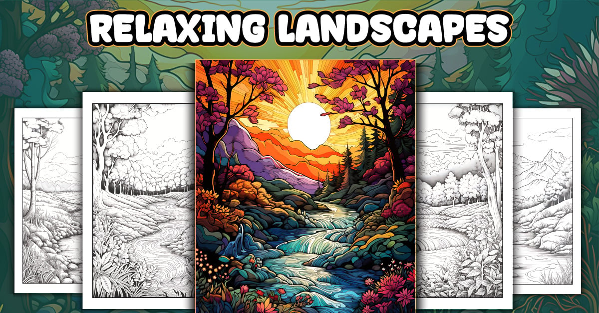 Relaxing Landscapes Coloring Pages #363284 - TemplateMonster