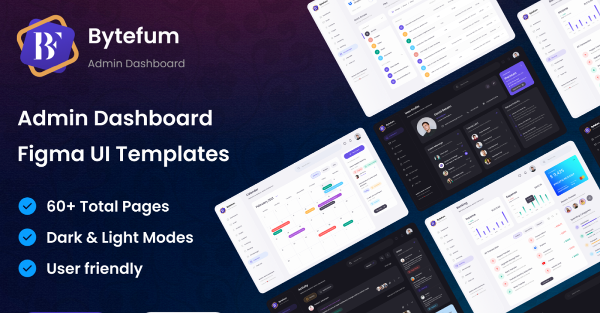 Bytefum - Admin Dashboard UI Template Figma - TemplateMonster