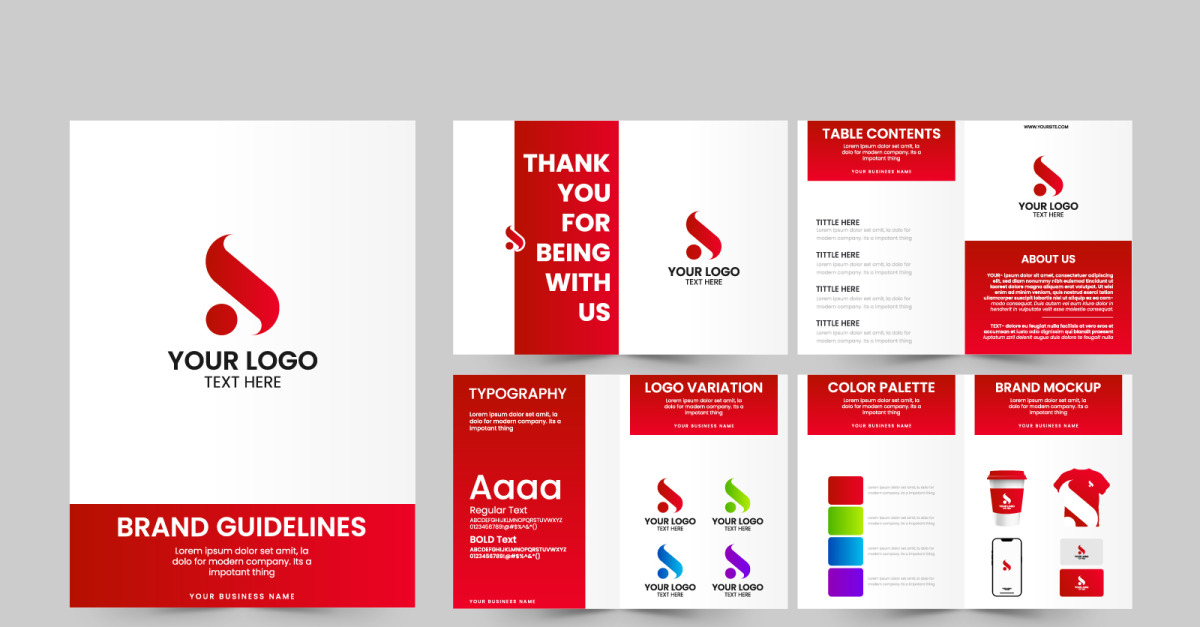 Vector Brand Guideline Templates Design, Brand Guideline