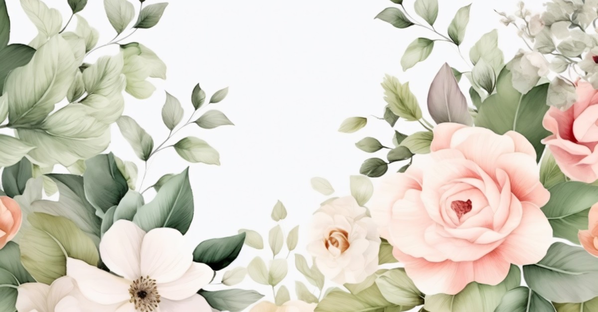 Watercolor floral wreath Background 356 - TemplateMonster