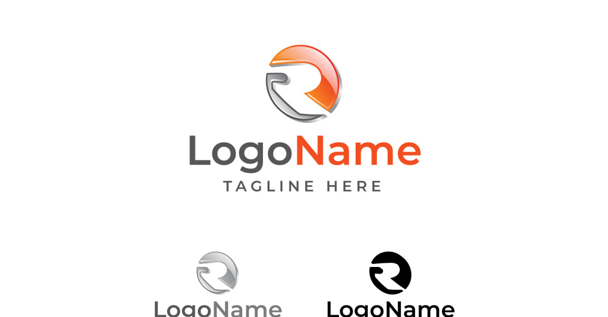 Letter R Logo Design, Initial Logo, Round Logo, 3D Logo Design