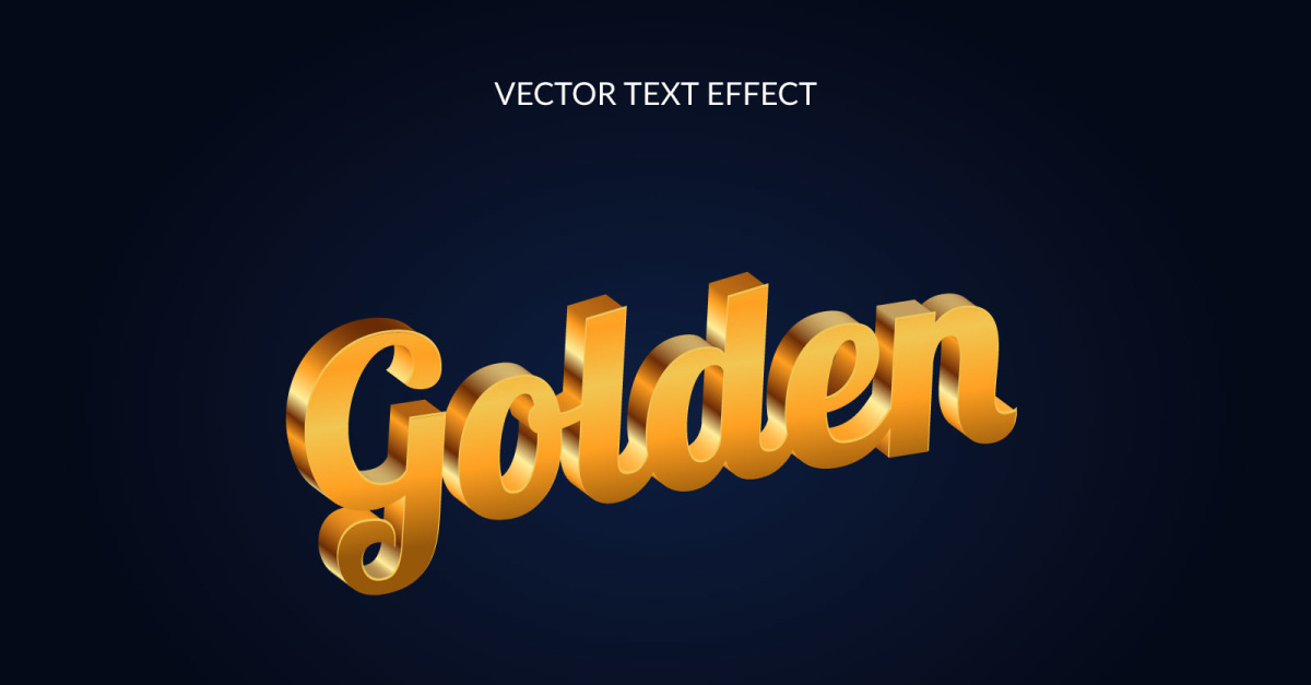 Golden 3D Editable Vector Eps Text Effect Illustration
