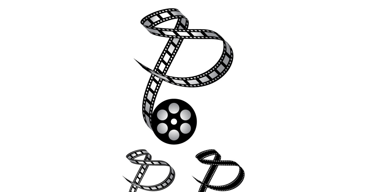 Letter P Made from Film Strip, Logo For Media Photography Videography ...