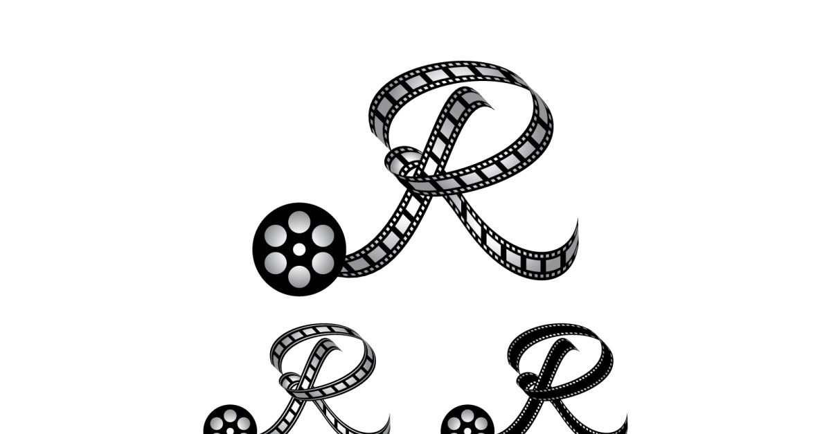 Letter R Made from Film Strip, Logo For Media Photography Videography ...