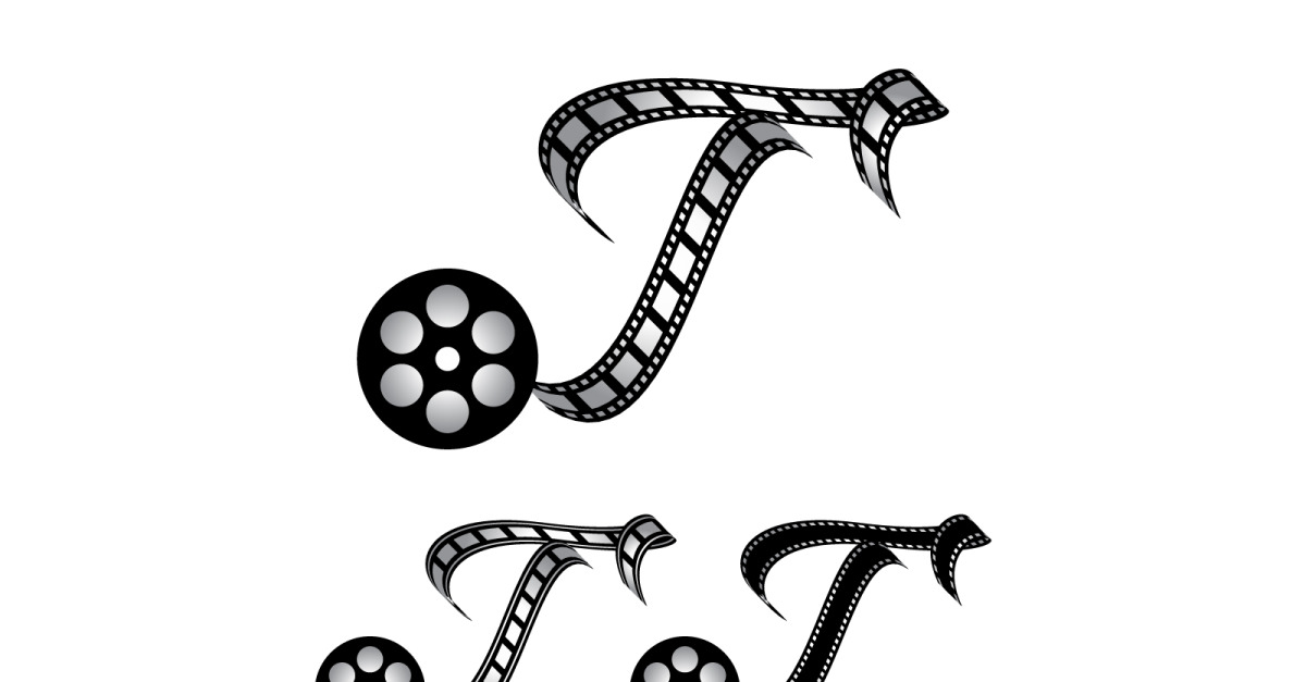 Letter T Made from Film Strip, Logo For Media Photography Videography ...