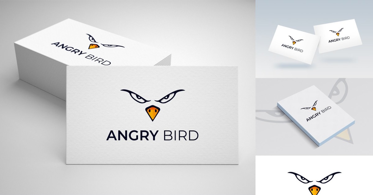 Angry Bird Minimalist Logo Template #363815 - TemplateMonster