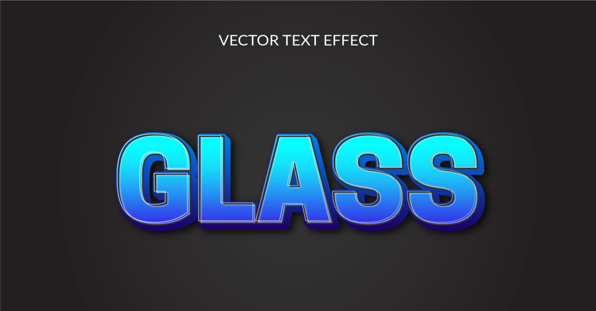 Glass 3D Editable Vector Eps Text Effect Design